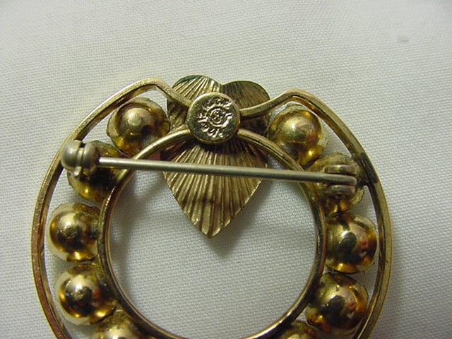 Vintage Gold Filled Multi-Colored Rhinestone Circle Brooch | Etsy