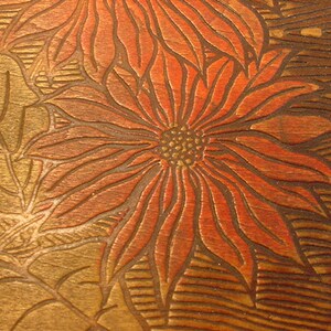 Vintage Christmas Seasons Greetings Wood Pyrography Flemish Art Box 23 ...