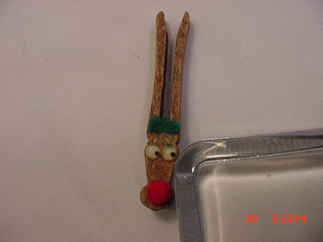 Vintage Mini Wood Clothes Pin Rudolph the Red Nosed Reindeer Christmas ...