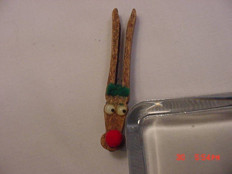 Vintage Mini Wood Clothes Pin Rudolph the Red Nosed Reindeer Christmas ...