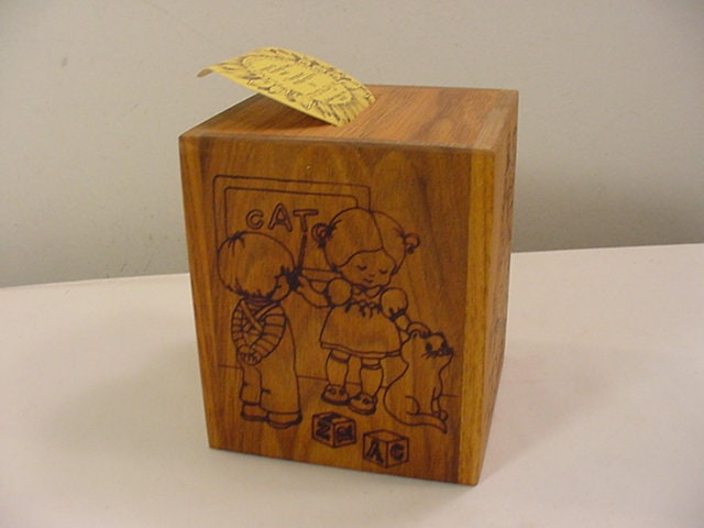 Vintage Children's Wood Musical Coin Bank With Original | Etsy