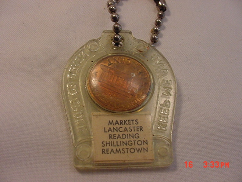 Vintage Good Luck Token 1970 Penny Coin Key Chain 16 241 - Etsy