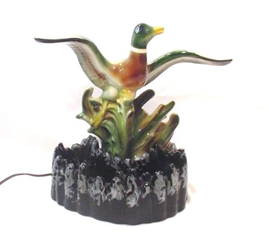 Vintage Mid Century - Ceramic - Male Mallard Duck - TV Lamp - TESTED ...