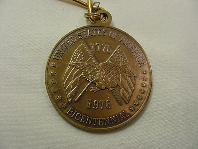 Vintage United States of America Bicentennial Key Chain - Etsy