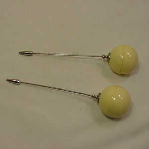 Vintage Set of Two Large Ball Orb Sphere End Hat Pins 19 206 - Etsy