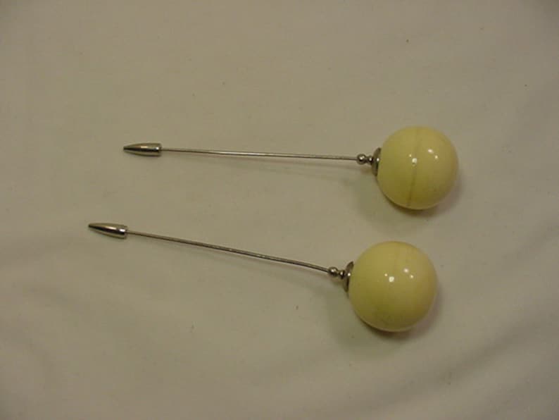Vintage Set of Two Large Ball Orb Sphere End Hat Pins 19 - Etsy