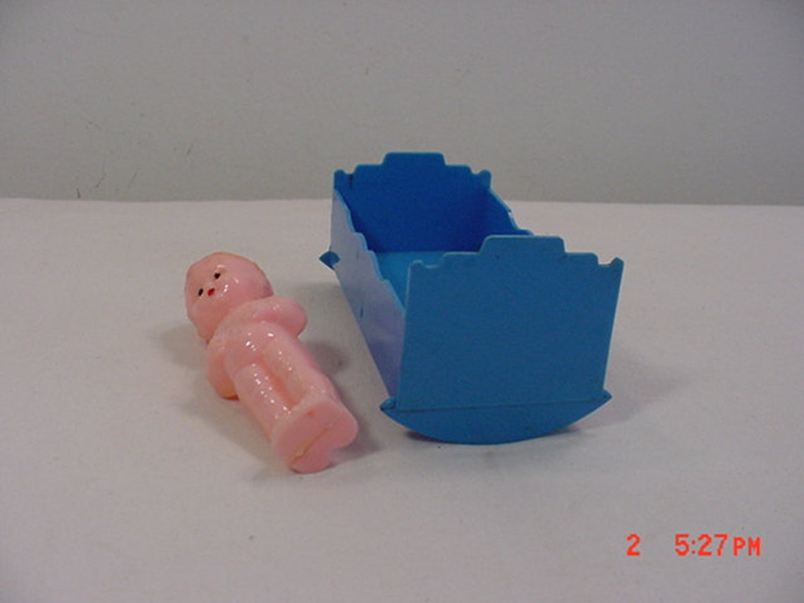 Vintage Best Plastic Baby Doll and Rocking Crib 18 1281 - Etsy