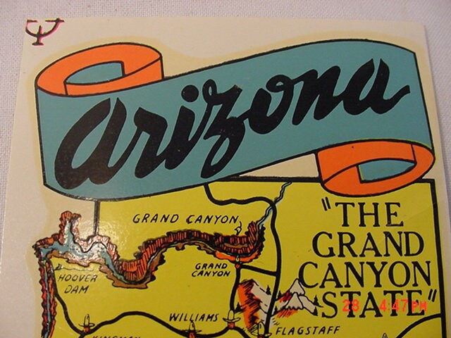 2 Vintage State of Arizona Souvenir Decals 18 - 1122 - Etsy