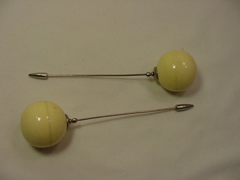 Vintage Set of Two Large Ball Orb Sphere End Hat Pins 19 - Etsy