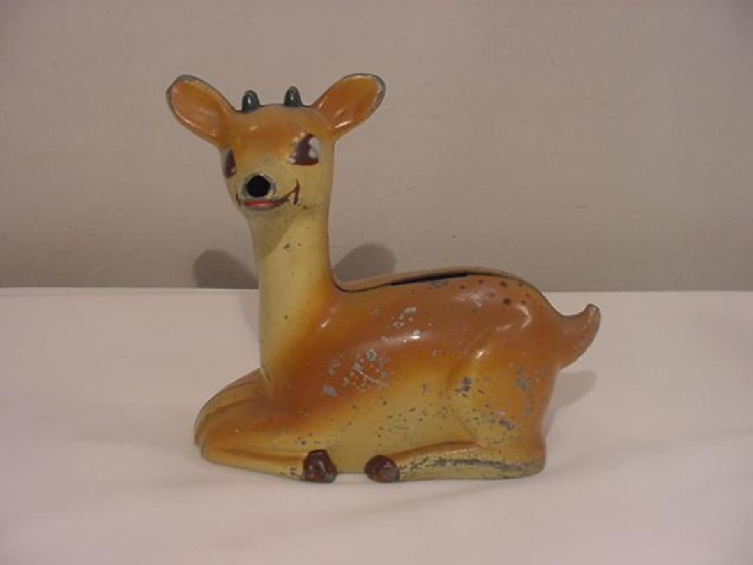 Vintage Metal Rudolph the Red Nosed Reindeer Bank - as is - He is ...