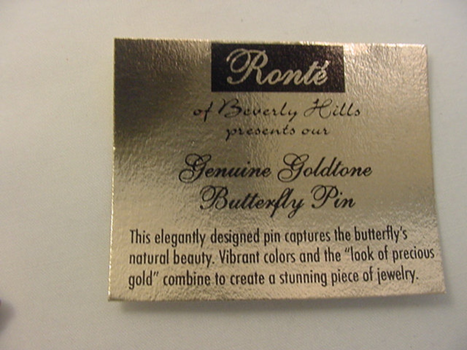 Vintage Ronte of Beverly Hills Gold Tone Butterfly Brooch in | Etsy