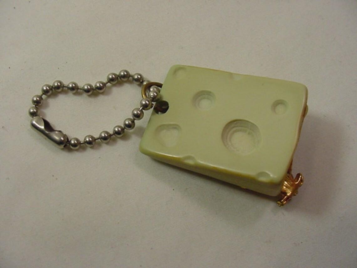 Vintage Mouse in A Swiss Cheese Block Key Chain 19 - 264 - Etsy