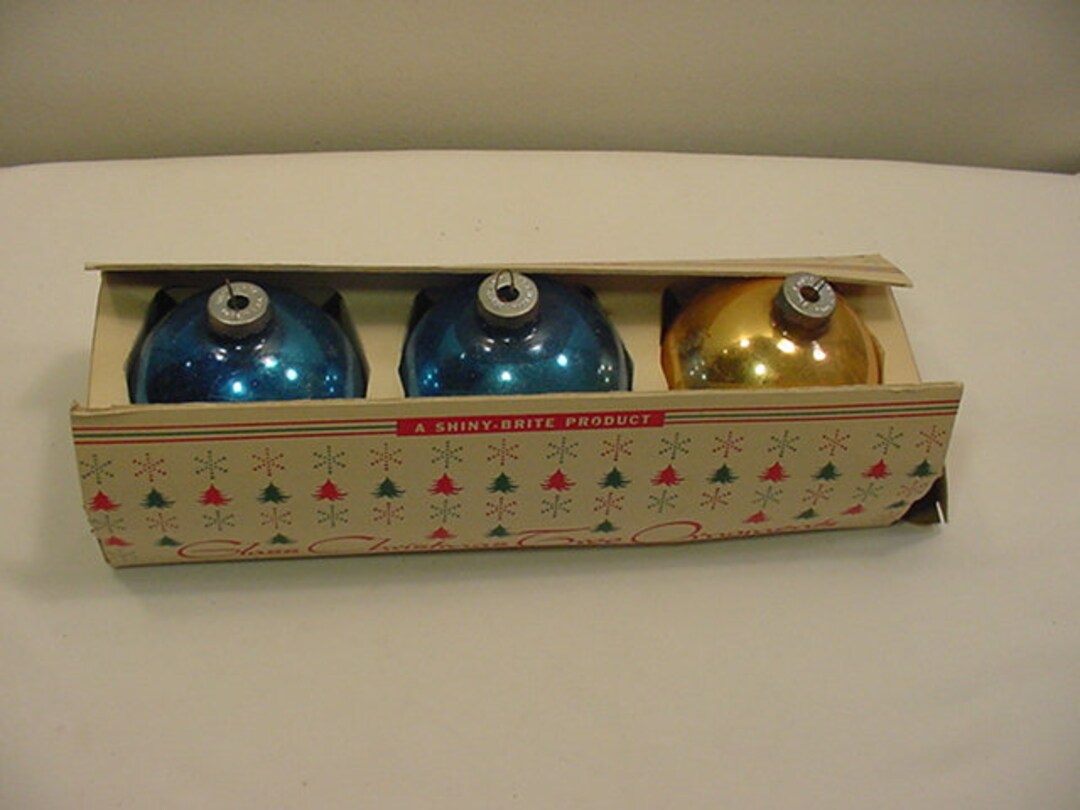 3 Vintage Large Shiny Brite Mercury Glass Christmas Ornaments in ...