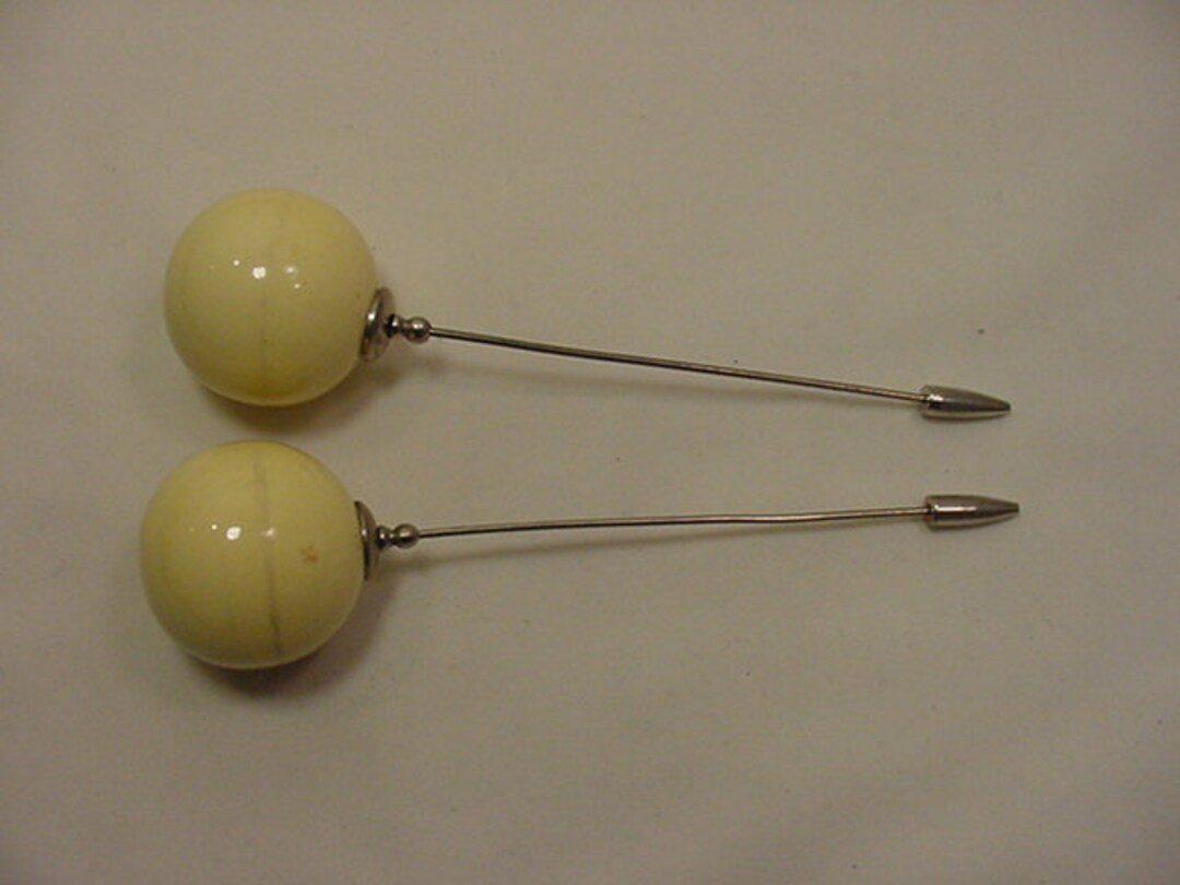 Vintage Set of Two Large Ball - Orb - Sphere End Hat Pins 19 - 206 - Etsy