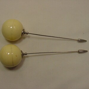 Vintage Set of Two Large Ball Orb Sphere End Hat Pins 19 206 - Etsy
