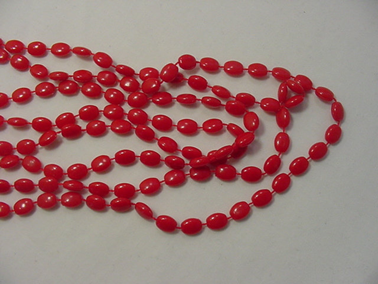 Vintage Red Plastic Bead Two Strand Necklace 19 377 - Etsy
