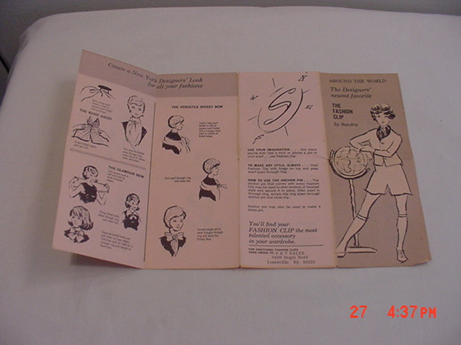 2 Vintage 1960's Era Instruction Sheets on the Many Ways to Use Scarf ...