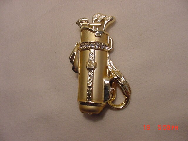 Vintage Rhinestone Accented Golf Bag & Clubs Brooch 18 740 | Etsy