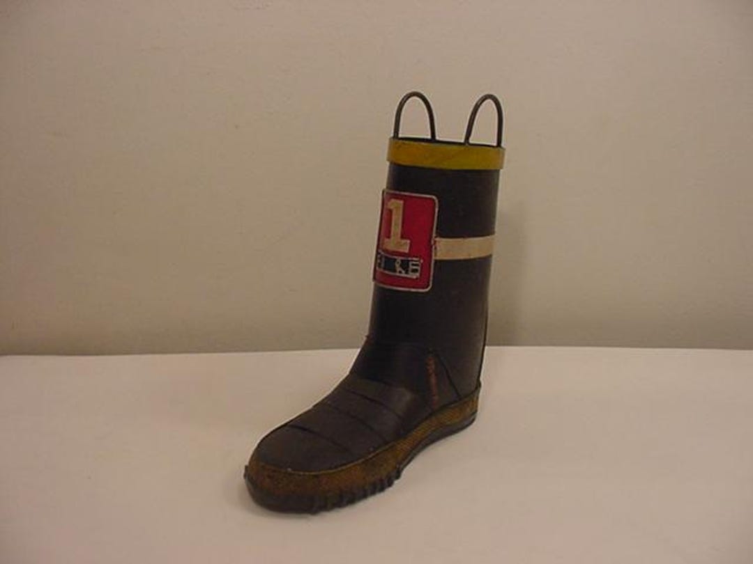 Vintage Mid Century Metal Fireman's Boot Coin Bank 24 - 361 - Etsy