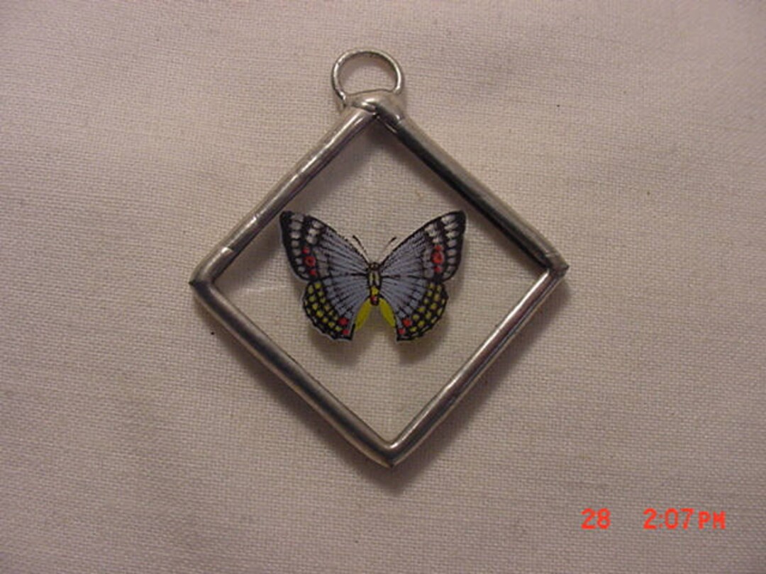 Vintage Glass Butterfly Pendant 18 - 473 - Etsy
