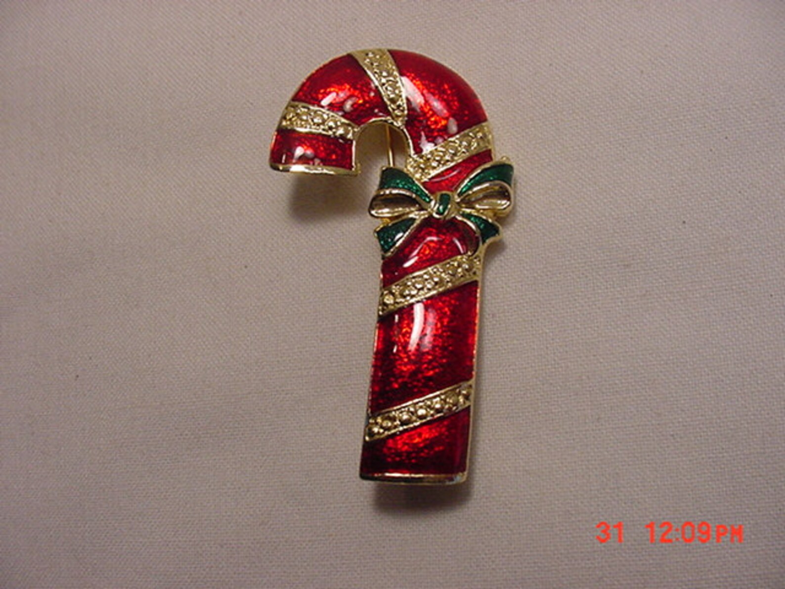 Vintage Red and Gold Enameled Candy Cane Christmas Brooch 18 - Etsy