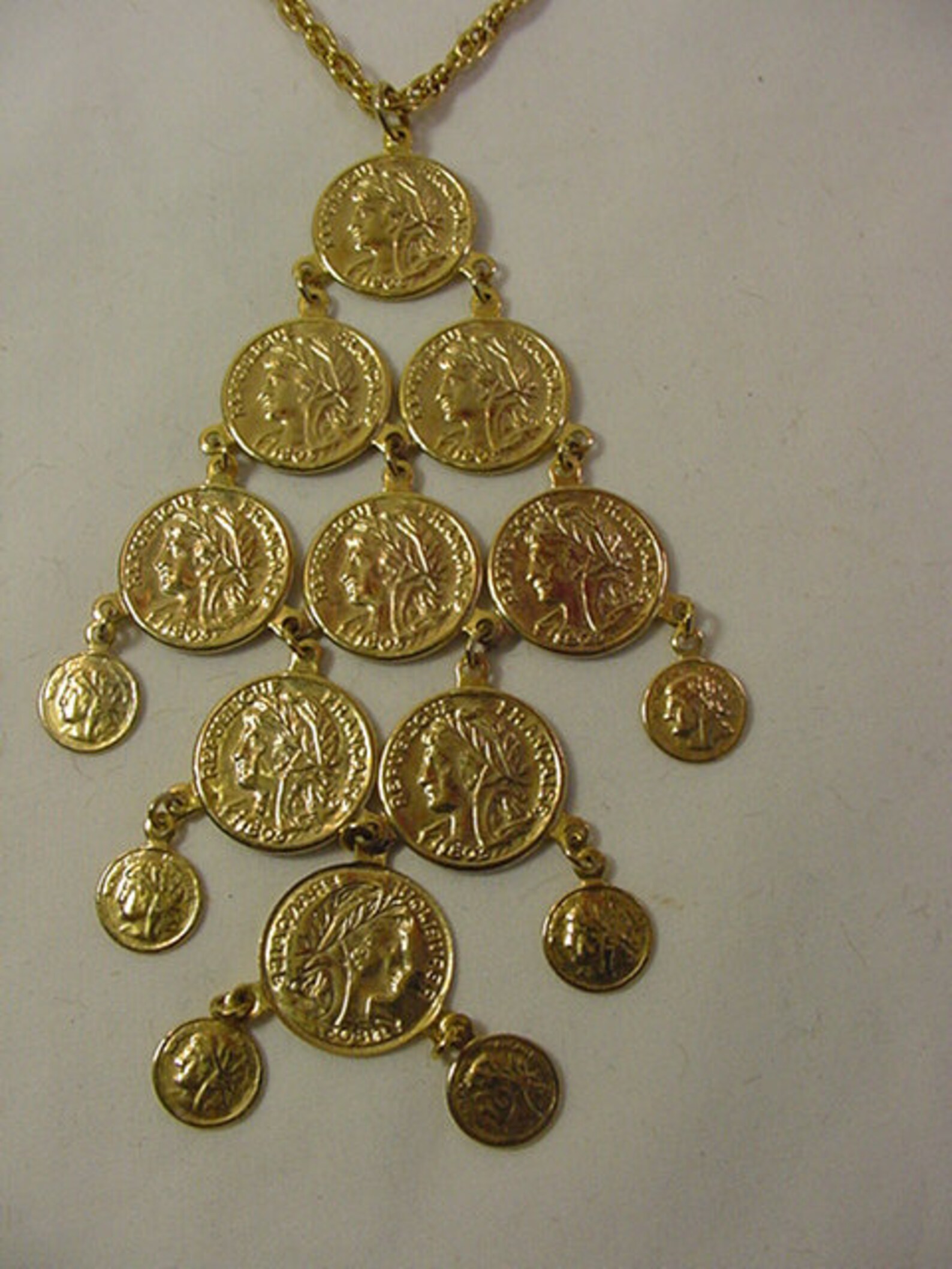 Vintage French Faux Coins Necklace 19 - 773 - Etsy