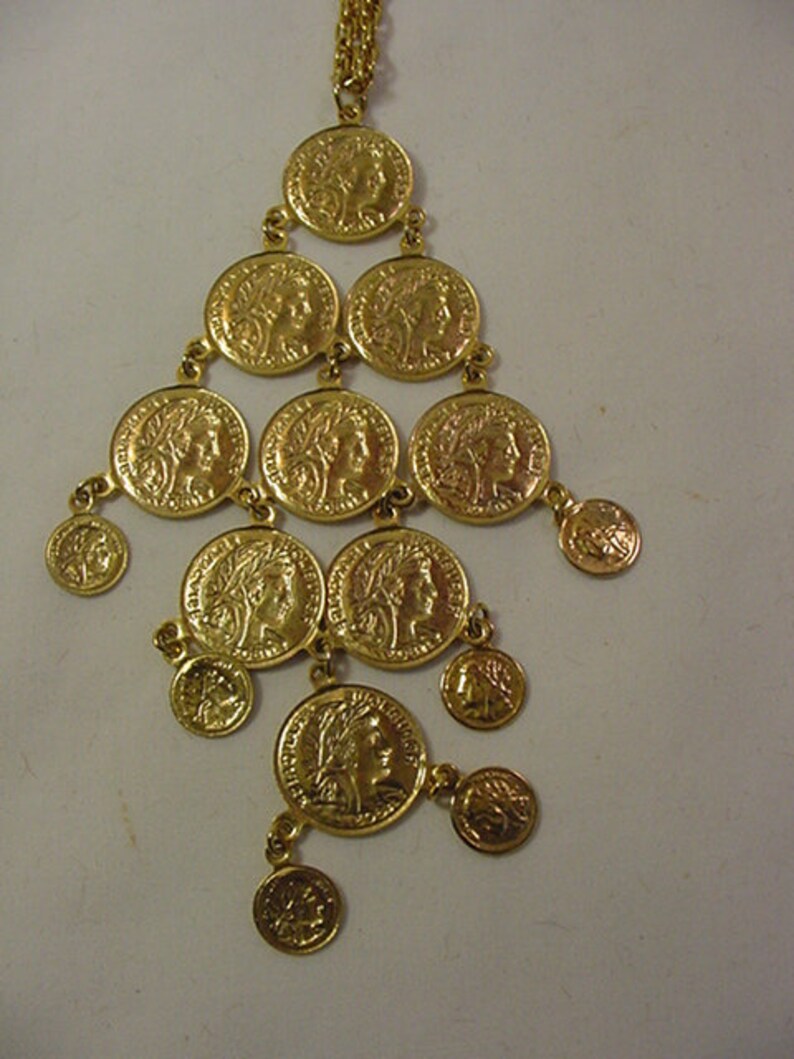 Vintage French Faux Coins Necklace 19 - 773 - Etsy