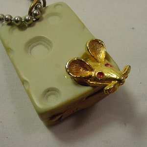 Vintage Mouse in A Swiss Cheese Block Key Chain 19 - 264 - Etsy