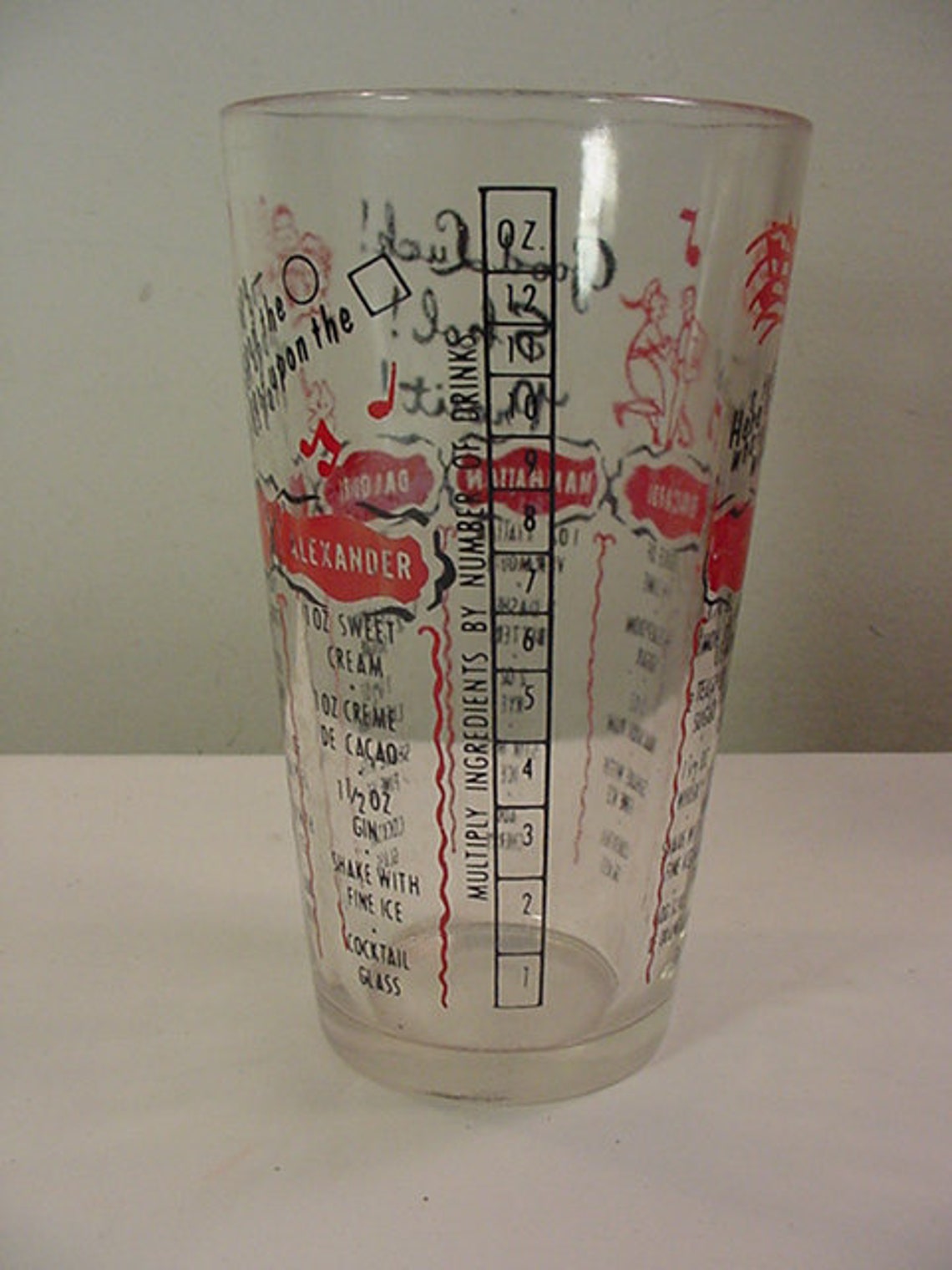 Vintage Good Luck Barware Mixing Glass With Cocktail Mixing - Etsy