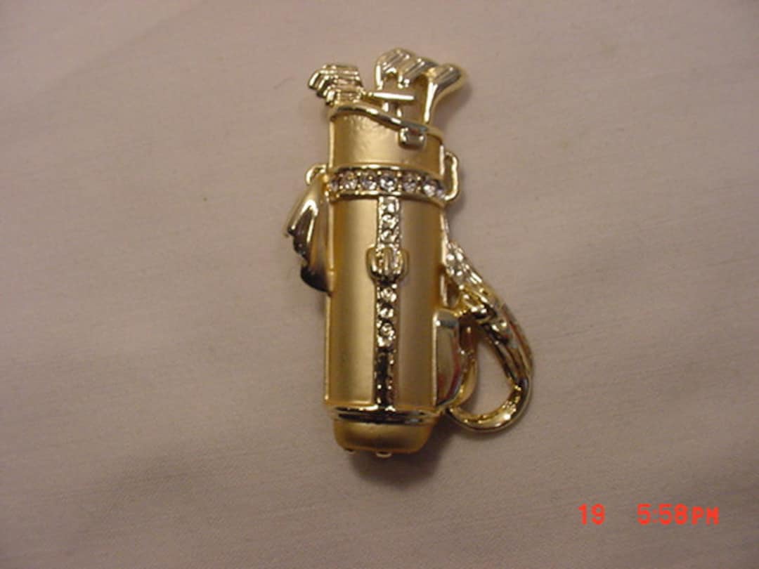 Vintage Rhinestone Accented Golf Bag & Clubs Brooch 18 - 740 - Etsy