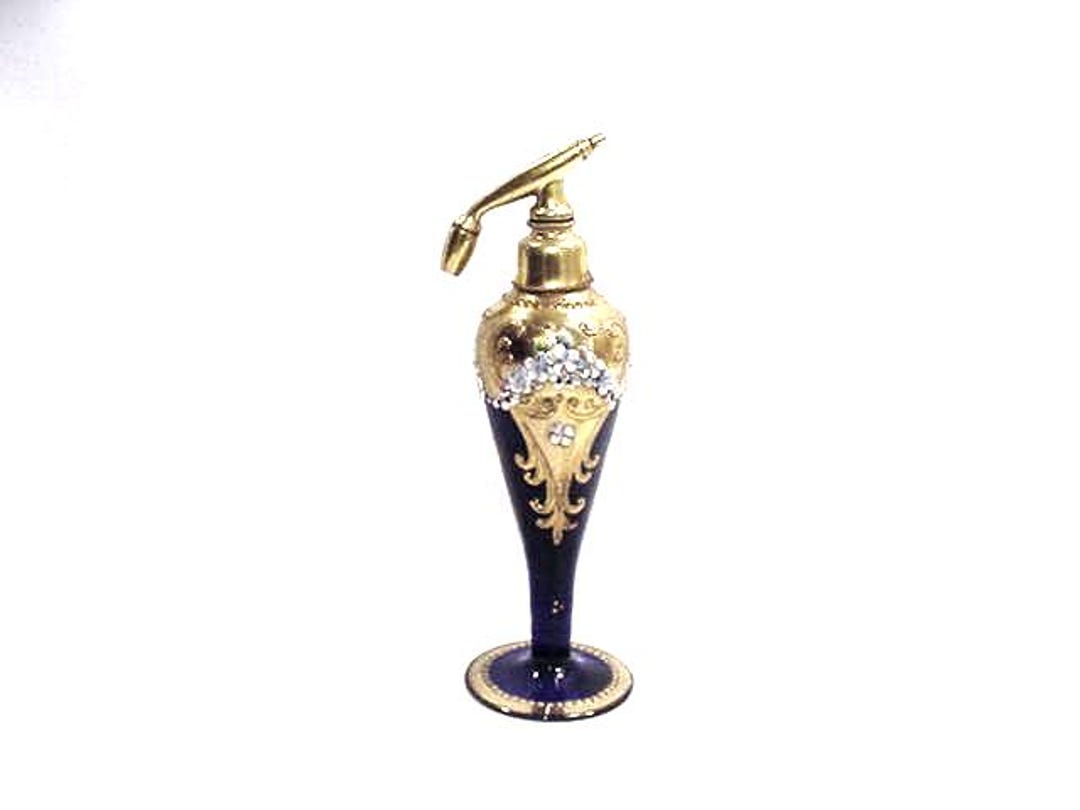 Vintage - Italy - Art Deco Era - Cobalt Blue Glass - Atomizer Perfume ...