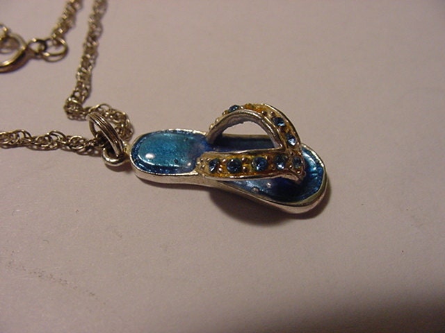Vintage Sterling Silver Flip Flop Sandal Pendant Necklace 2011 - Etsy