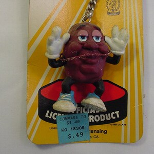 Vintage 1987 California Raisins Plastic Key Chain 19 - 912 - Etsy