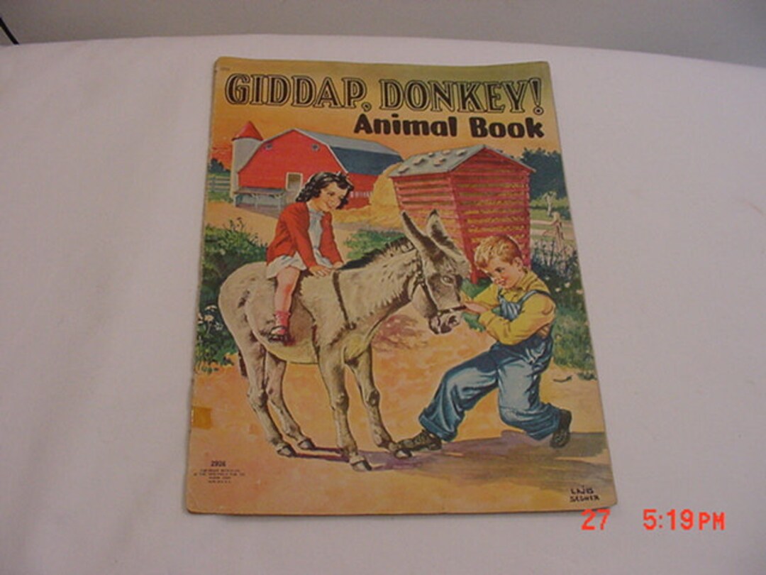 Vintage 1948 Giddap Donkey Animal Children's Book 16 - 115 - Etsy