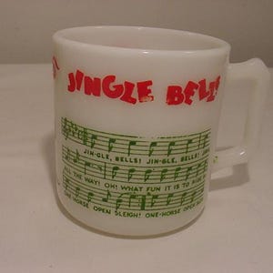 Vintage Hazel Atlas Sip & Sing Gay Holiday Jingle Bells Pattern Mid ...