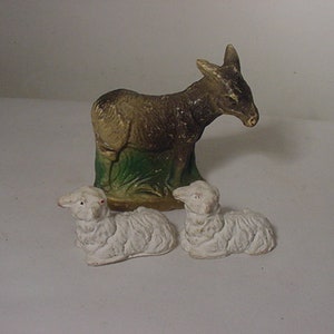 Vintage Nativity Set With Wood Creche and Plastic Figurines - Baby ...