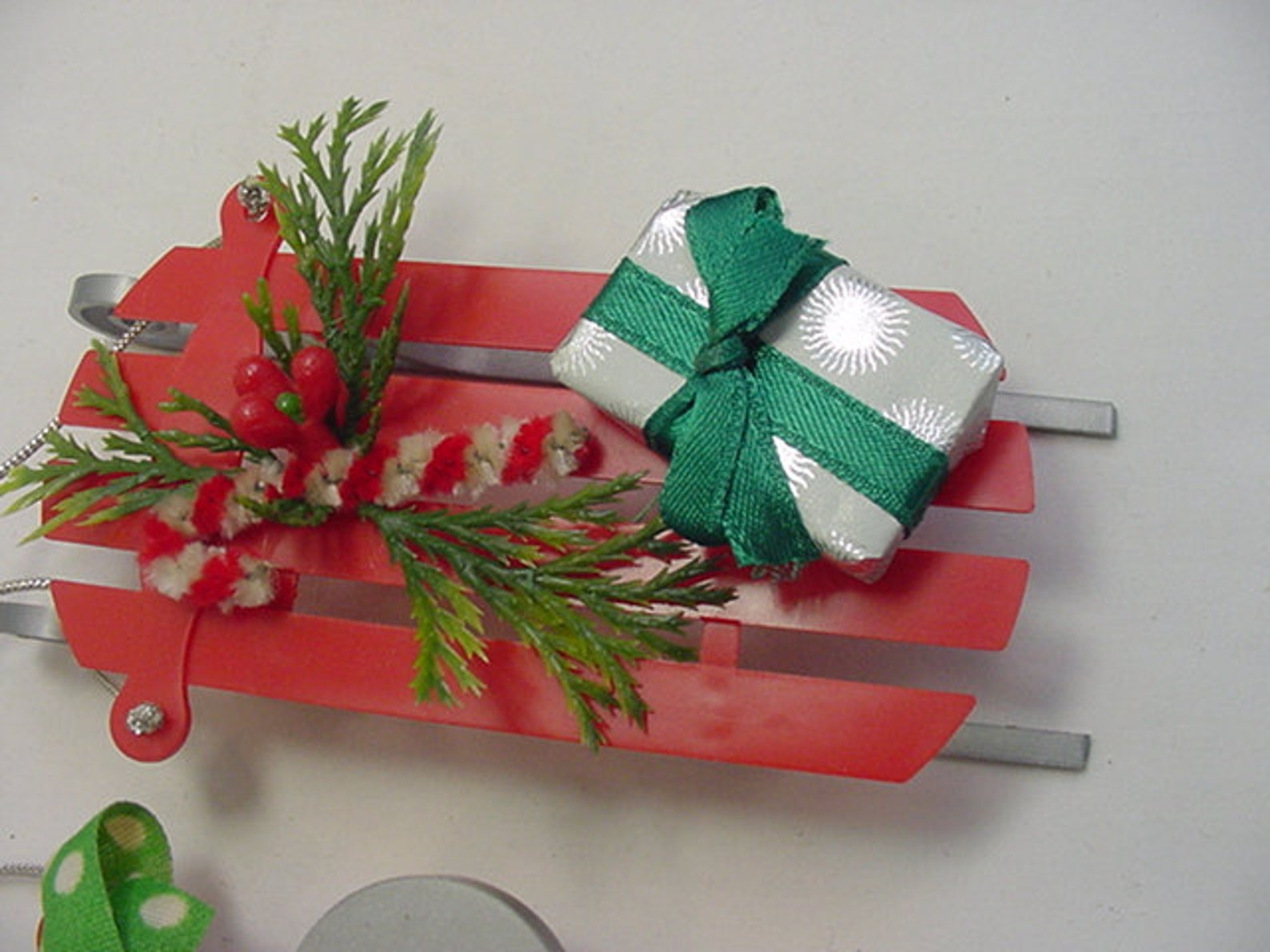 Set of Three Vintage Plastic Snow Sled Christmas Decorations - Etsy