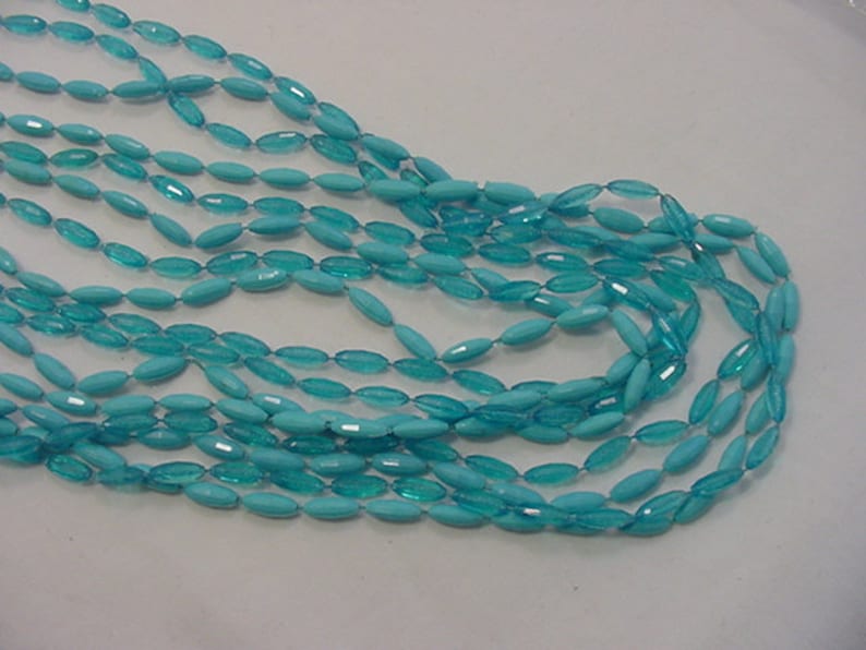 Vintage Blue Plastic Bead Four Strand Necklace 19 - 369 - Etsy