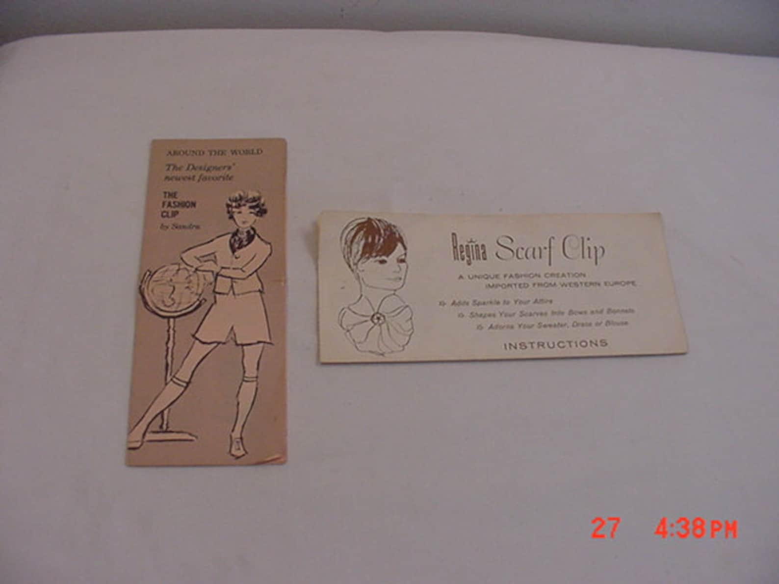 2 Vintage 1960's Era Instruction Sheets on the Many Ways to Use Scarf ...