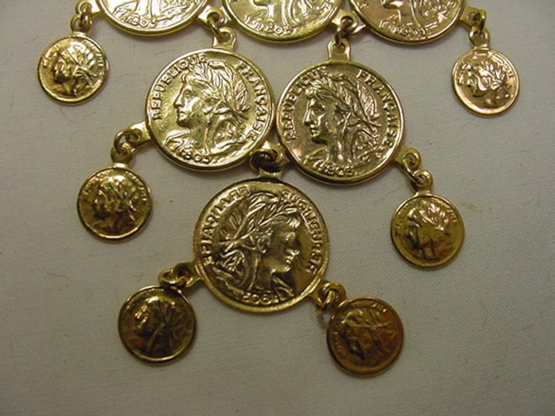 Vintage French Faux Coins Necklace 19 - 773 - Etsy