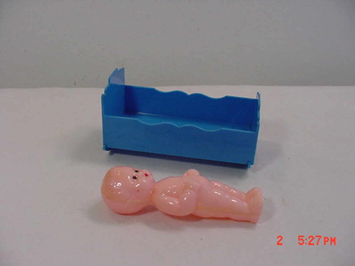 Vintage Best Plastic Baby Doll and Rocking Crib 18 - 1281 - Etsy