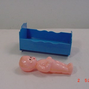 Vintage Best Plastic Baby Doll and Rocking Crib 18 - 1281 - Etsy