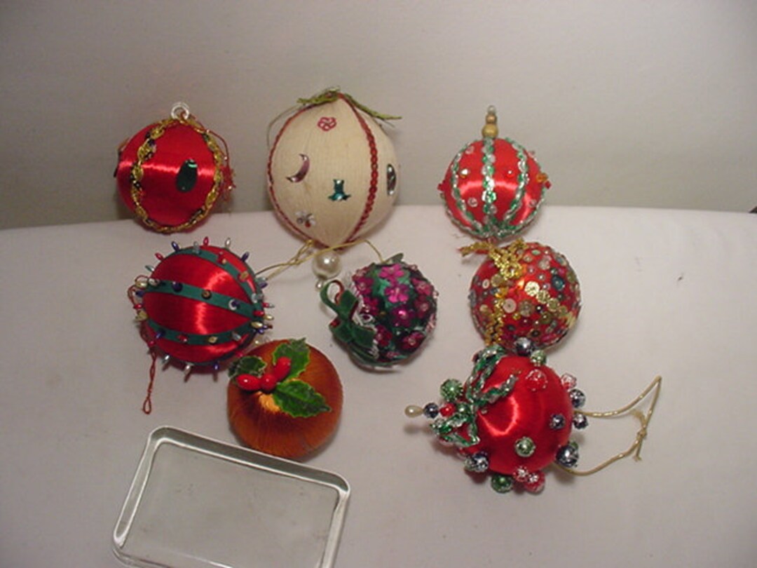 8 Vintage Hand Made Push Pin Christmas Ornaments 23 - 278 - Etsy
