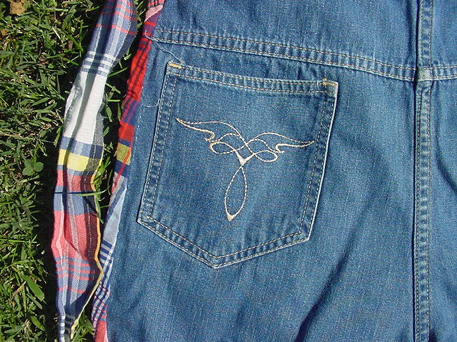 Vintage Hand Made Cactus Flower Blue Jeans Apron 19 - 964 - Etsy