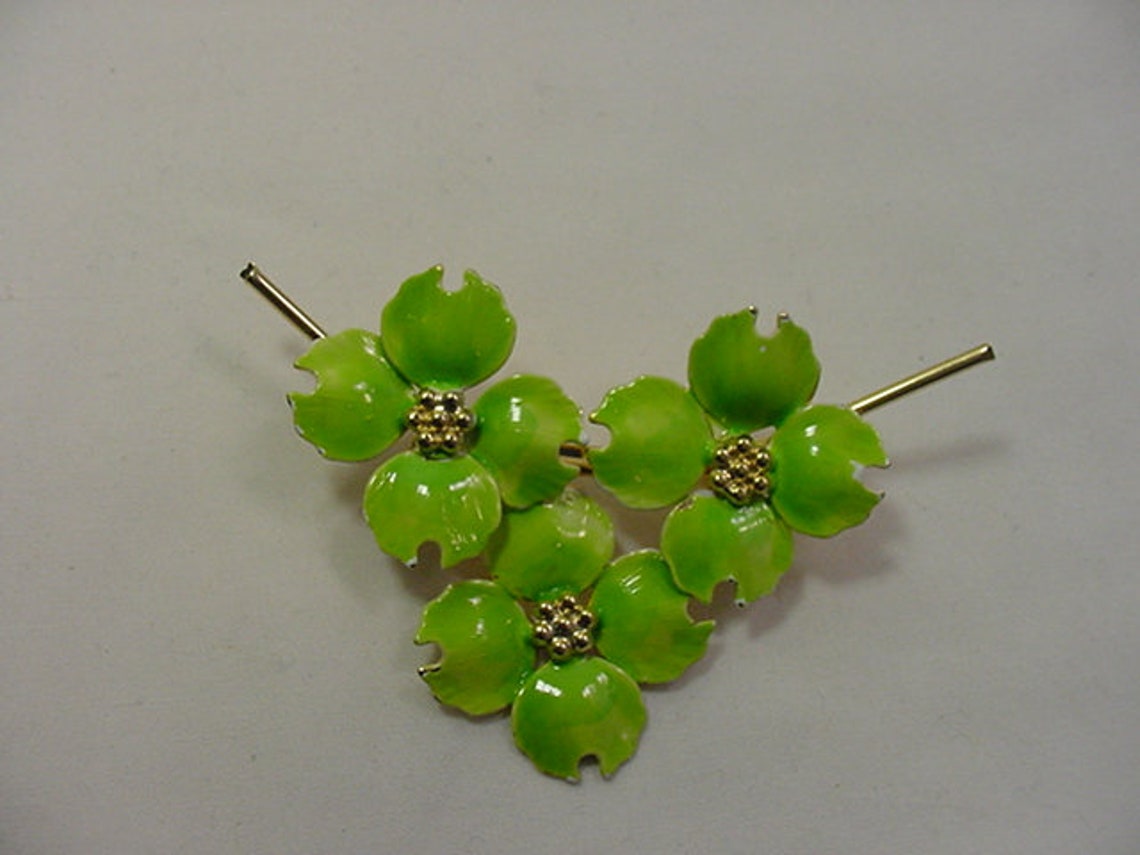 Vintage Enamel Flowers Blossoms Brooch 19 153 - Etsy