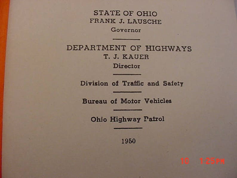 Vintage 1950 Ohio Driver's Manuel 17 968 - Etsy