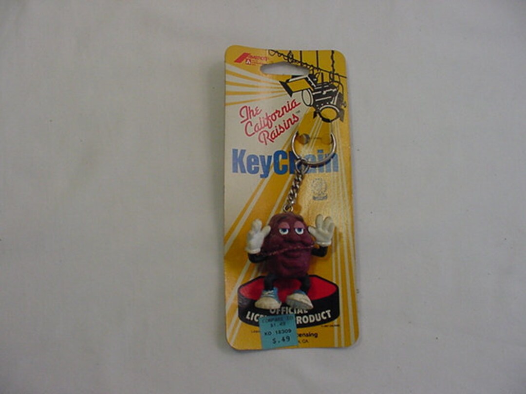Vintage 1987 California Raisins Plastic Key Chain 19 - 912 - Etsy