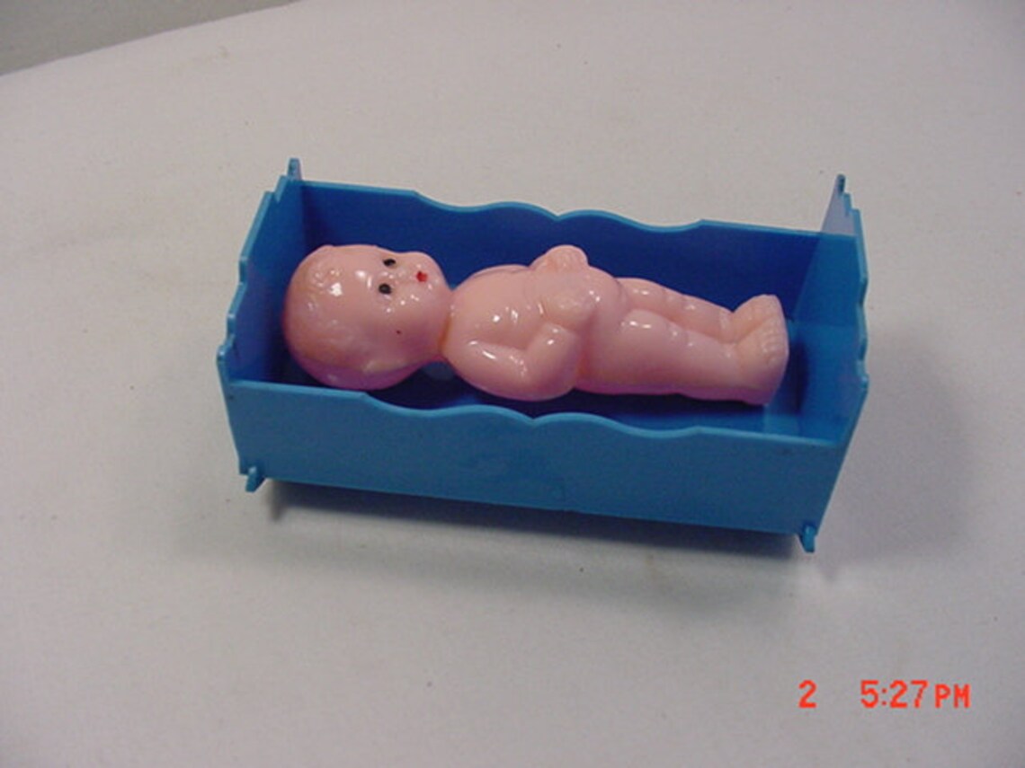 Vintage Best Plastic Baby Doll and Rocking Crib 18 1281 - Etsy