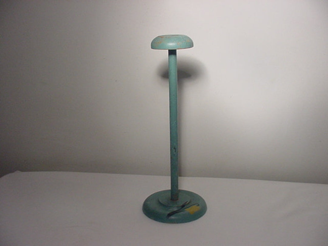 Vintage Wood Painted Store Display Hat Stand With Flower Motif 24 - 119 ...