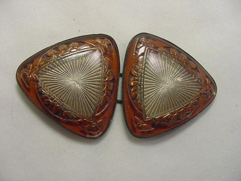 Vintage Two Piece Plastic on Metal Dress Buckle 19 - 497 - Etsy